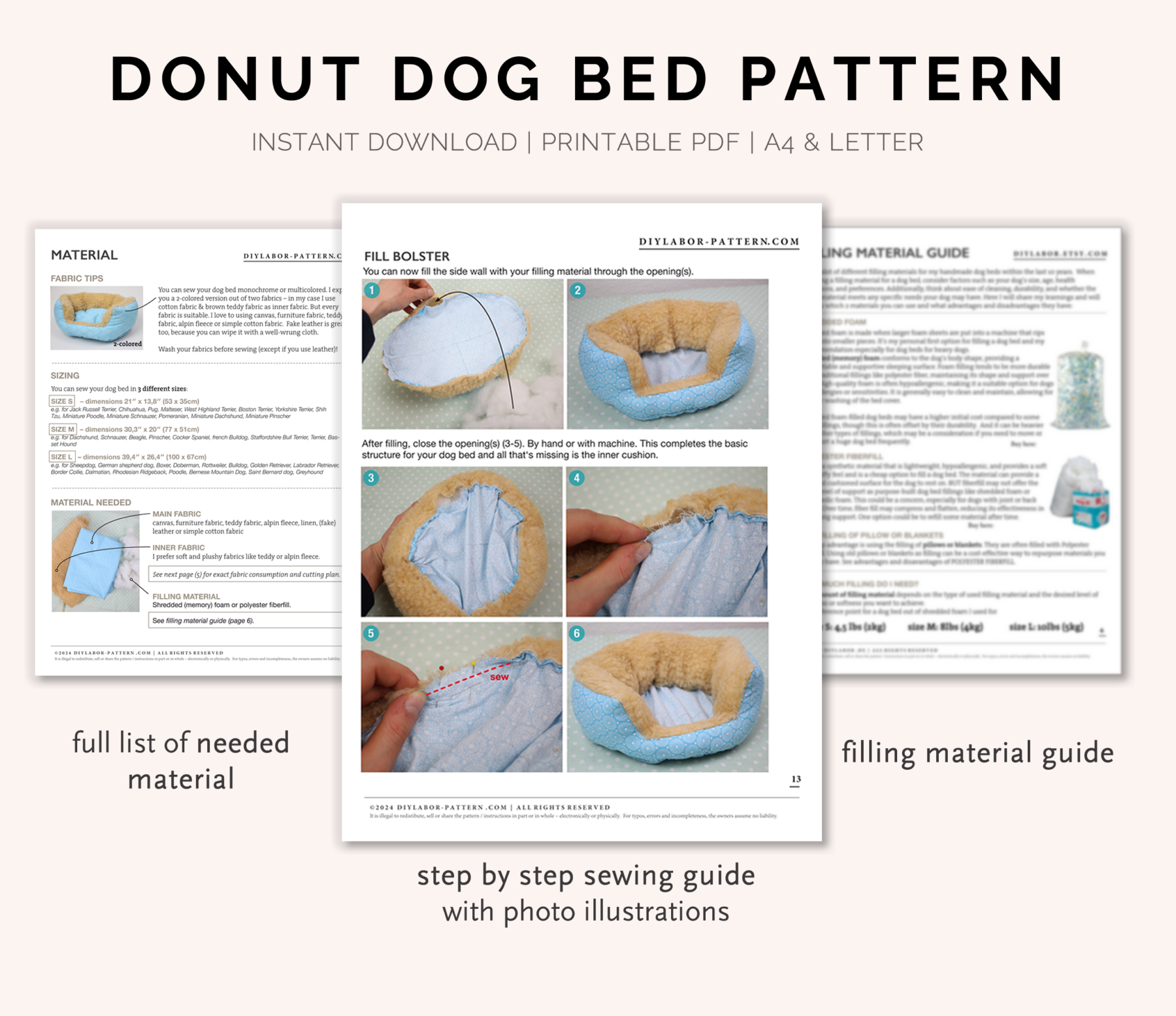 Rundes Donut Hundebett nähen | DIY Nähanleitung & Schnittmuster ...